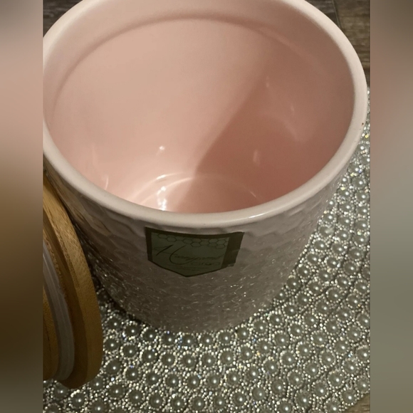 Ciroa | Kitchen | Ciroa Honeycomb Canister Bamboo Lid Blush Pink ...